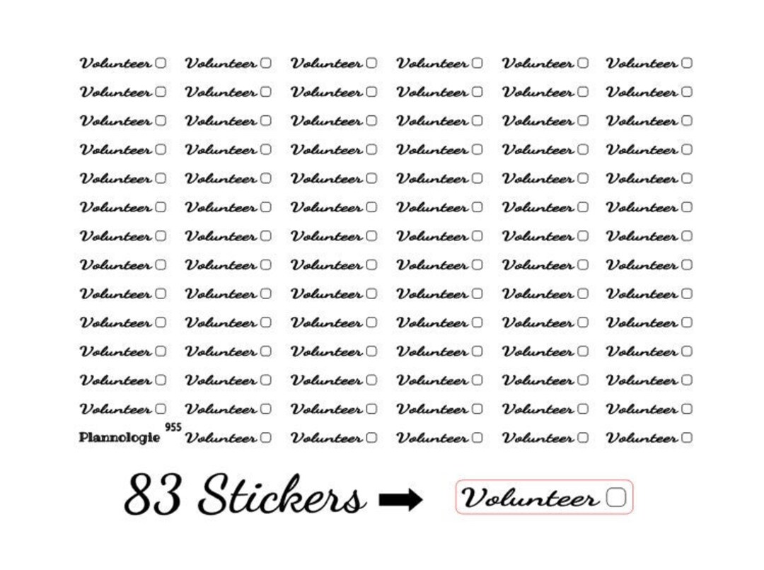 Mini VOLUNTEER Stickers - Planner Stickers - Charity Work ...