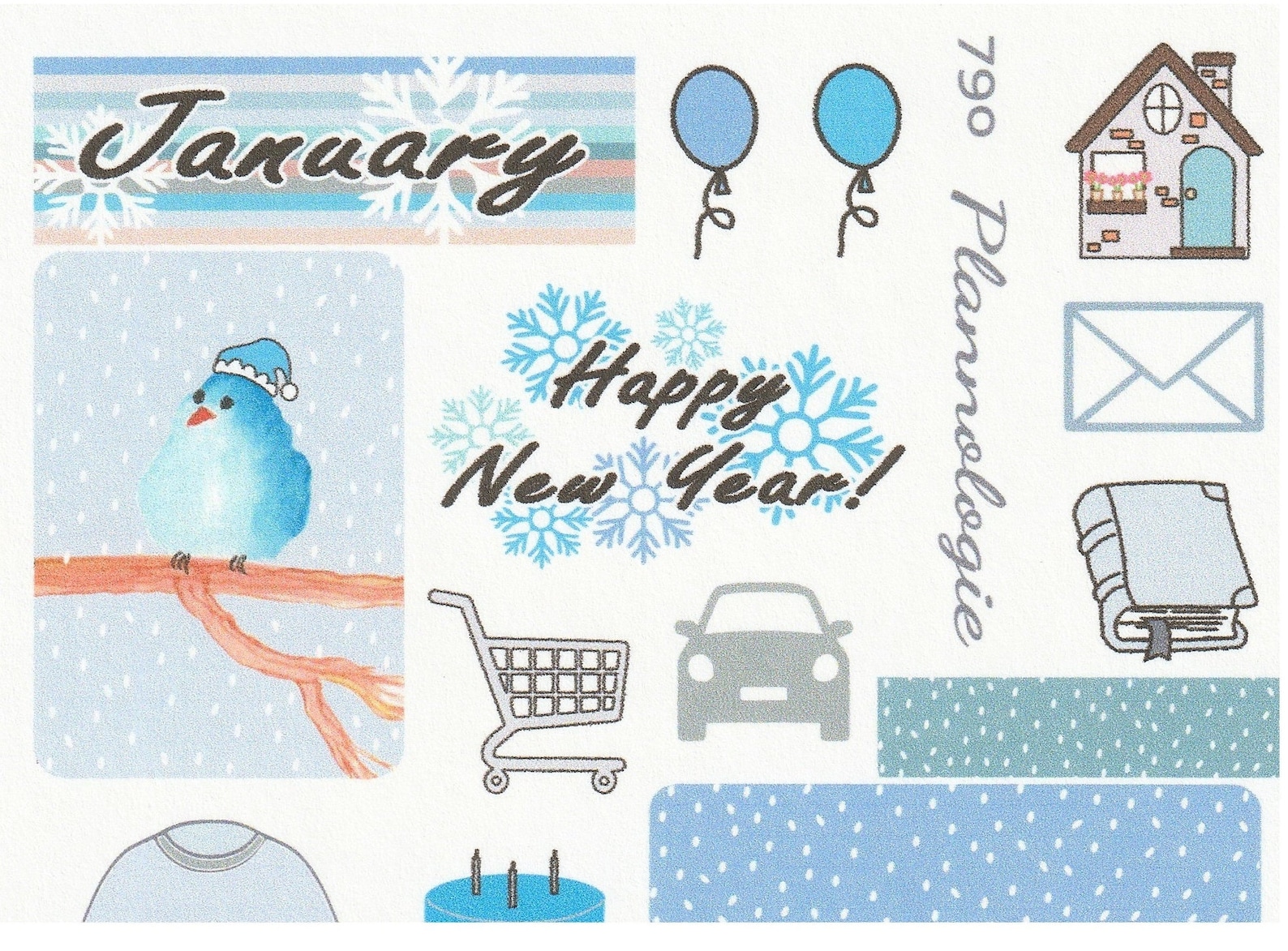 January Monthly Basics Sticker Kit Planner Stickers Happy - Etsy