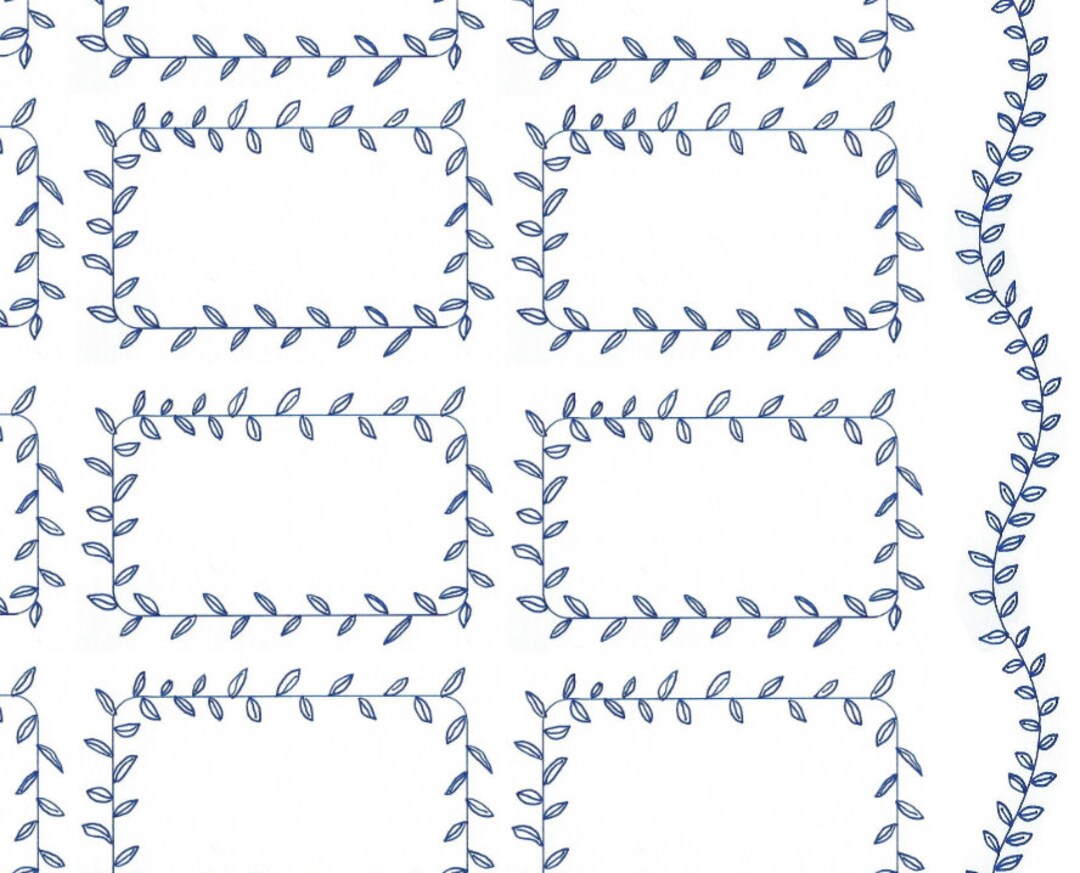 Hand Drawn Floral Vine Stickers - Indigo Ink - Etsy
