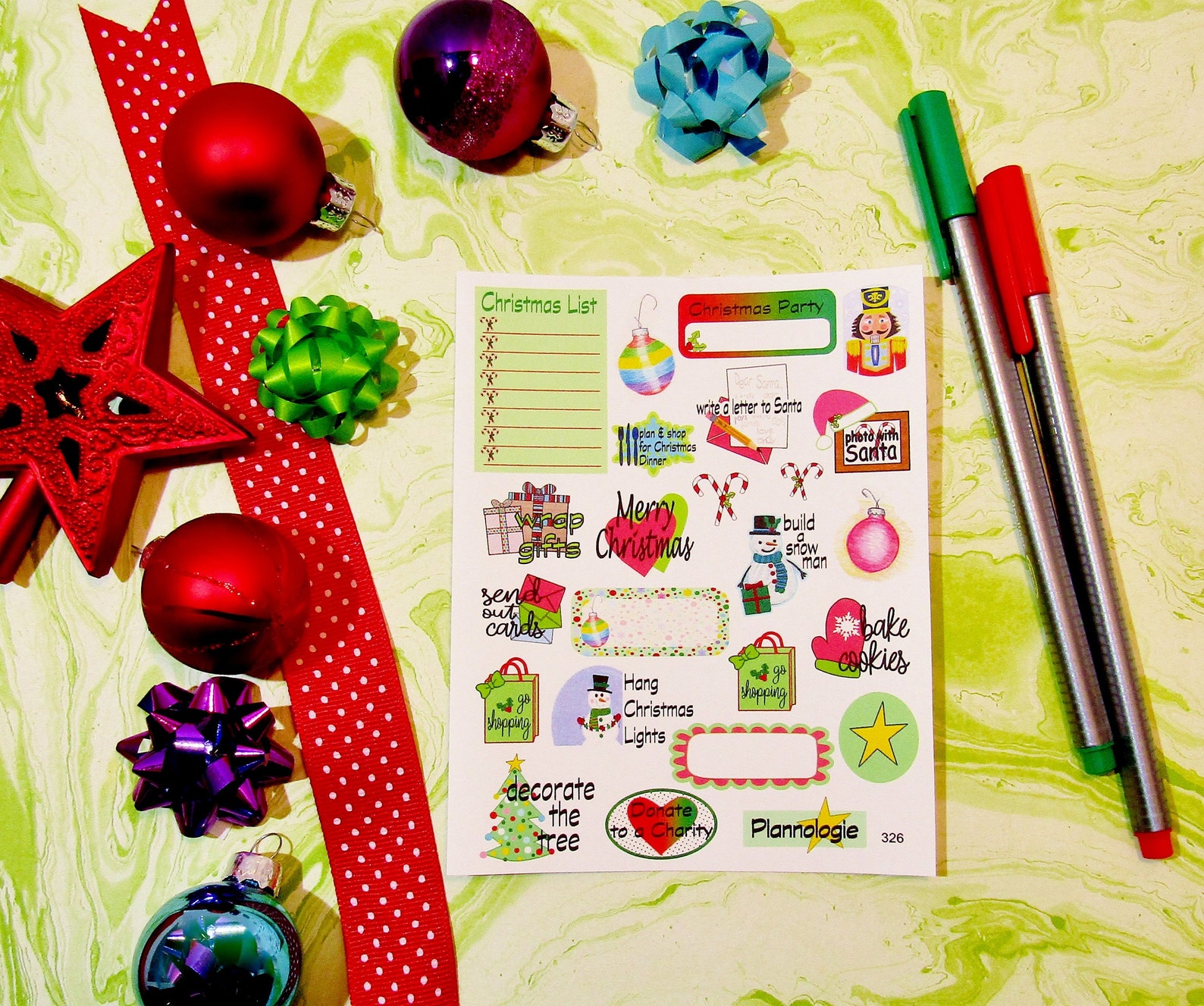 Christmas Checklist Planner Stickers - Etsy