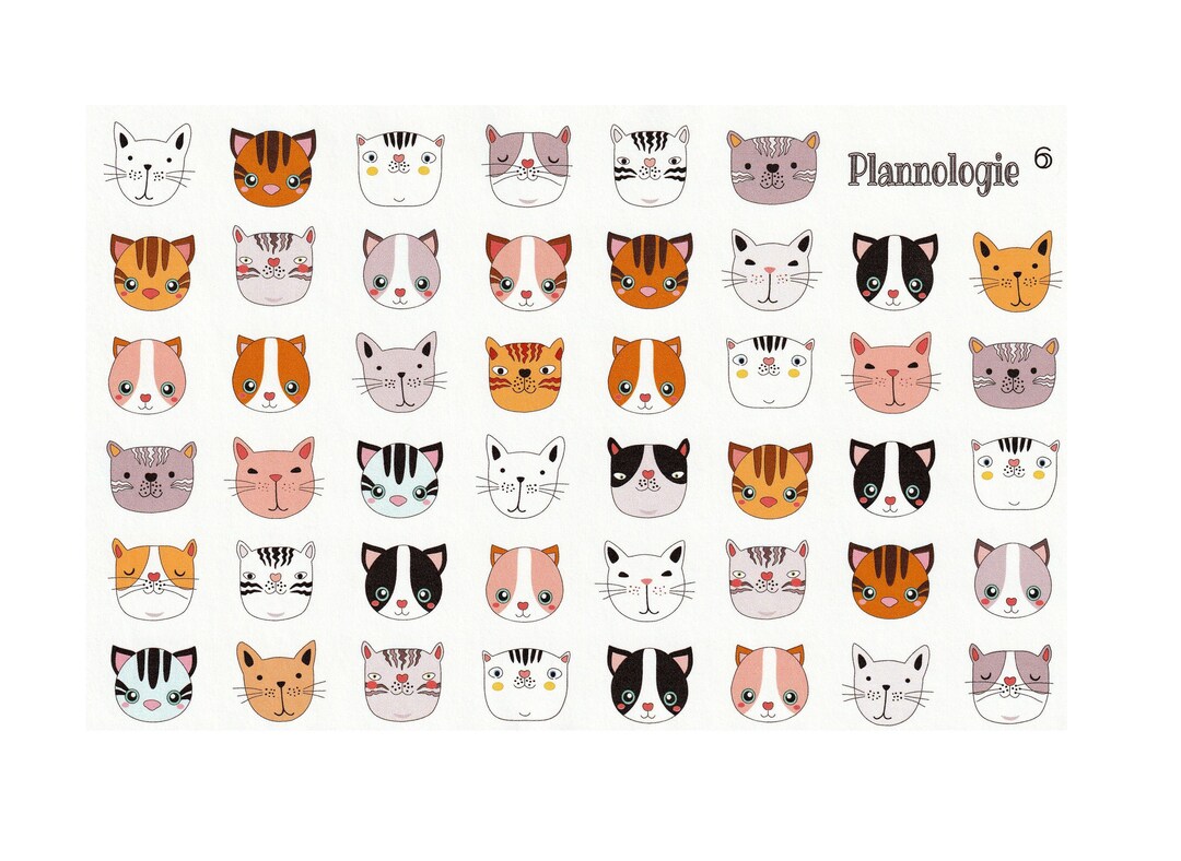 Cat Sticker Sheet - Cat Stickers - Planner Stickers - Journal Stickers ...