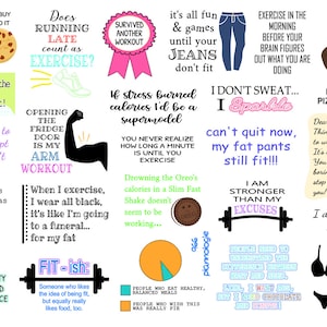 Funny Stickers Fitness & Diet Stickers Motivational Stickers Planner ...