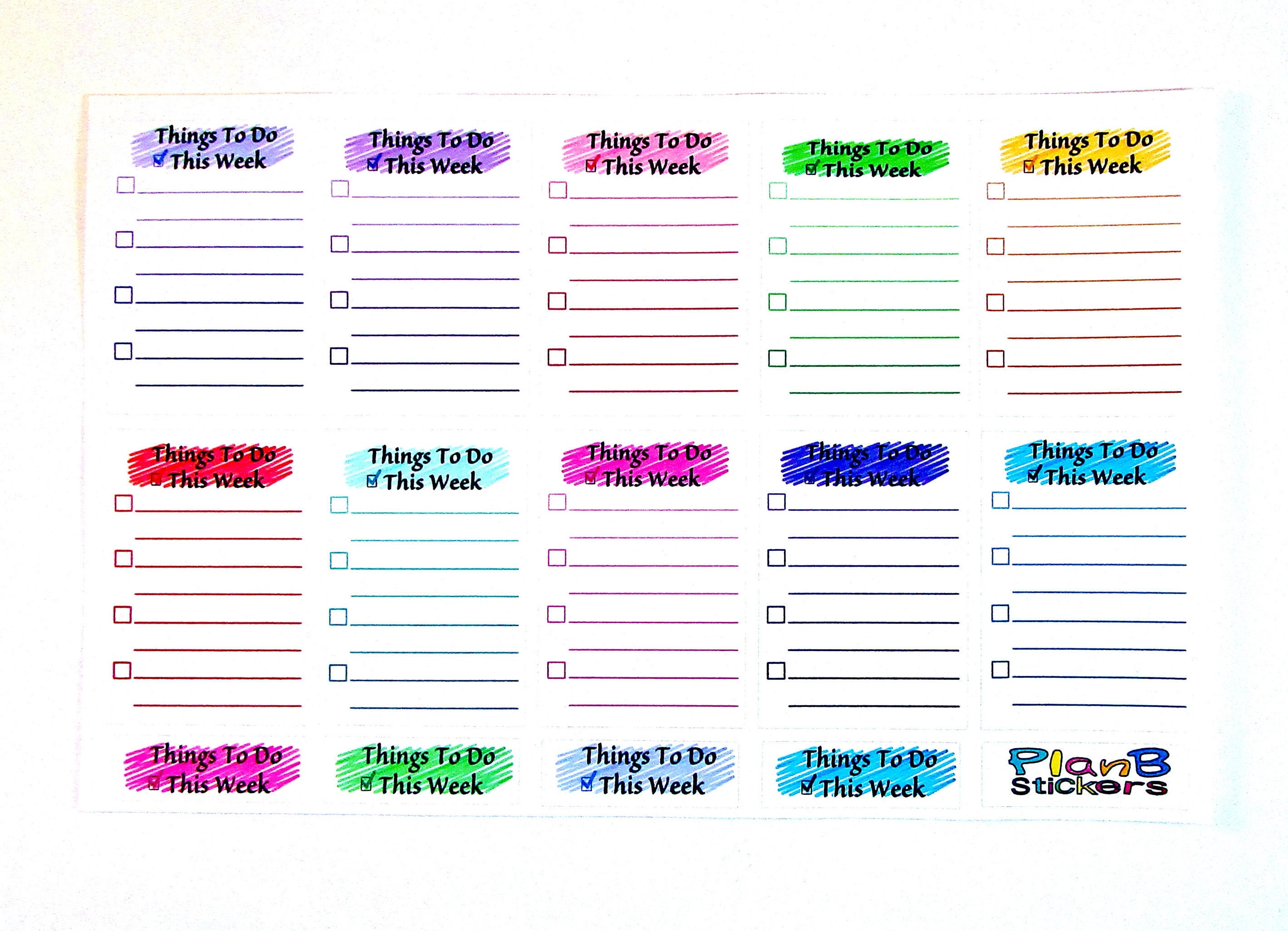 Things to Do Weekly Checklist Planner Stickers Planner - Etsy