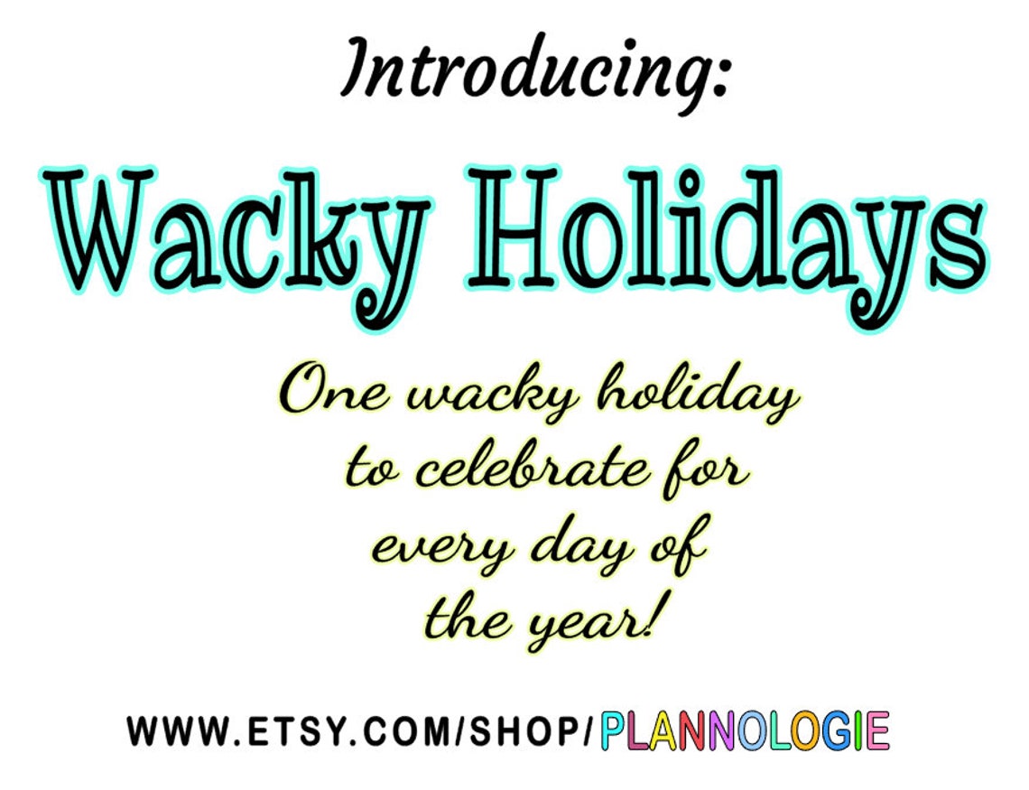 Wacky Holidays Planner Sticker Kit Holiday Stickers | Etsy