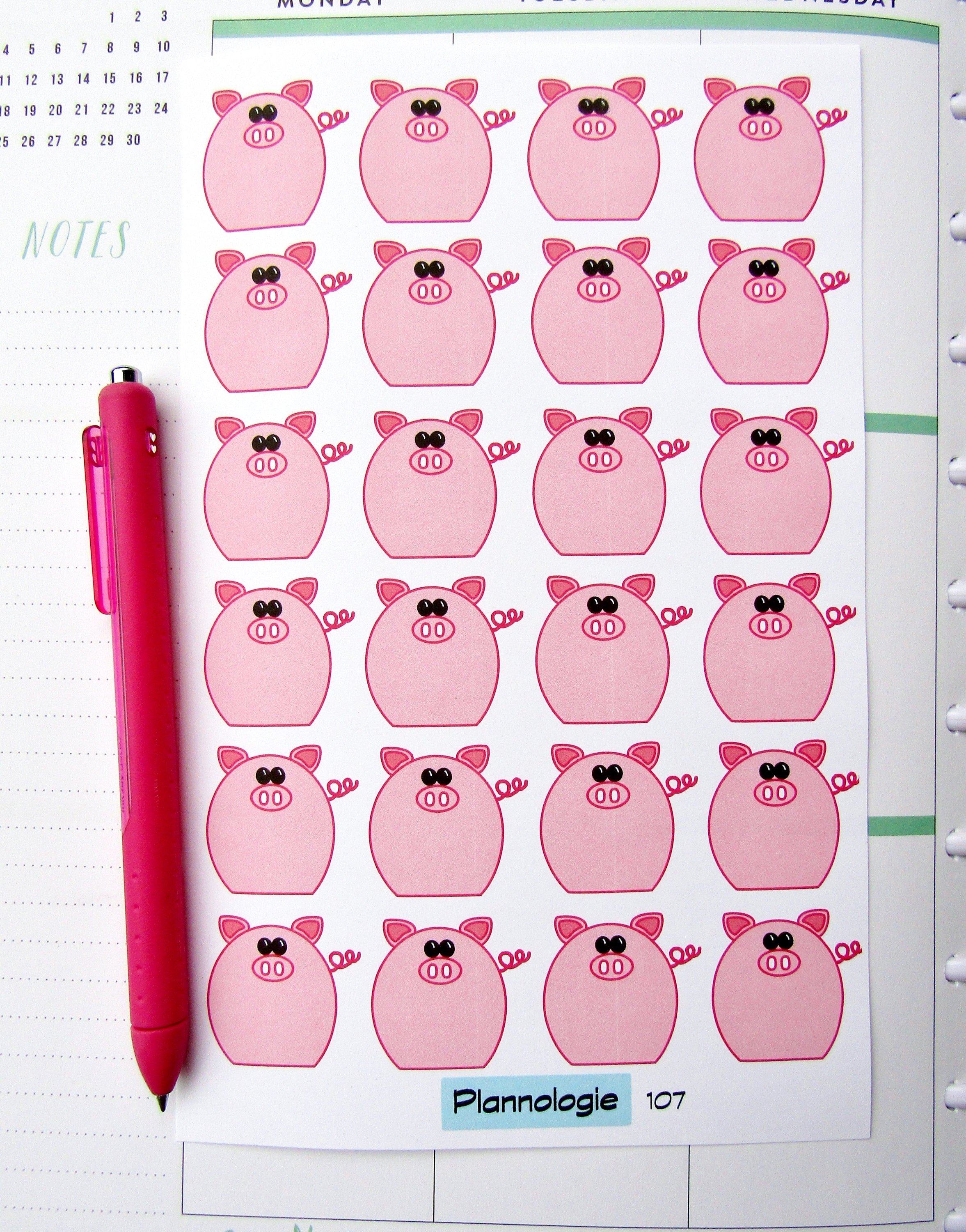 24 Pig Labels Animal Functional Stickers Gift for Pig | Etsy