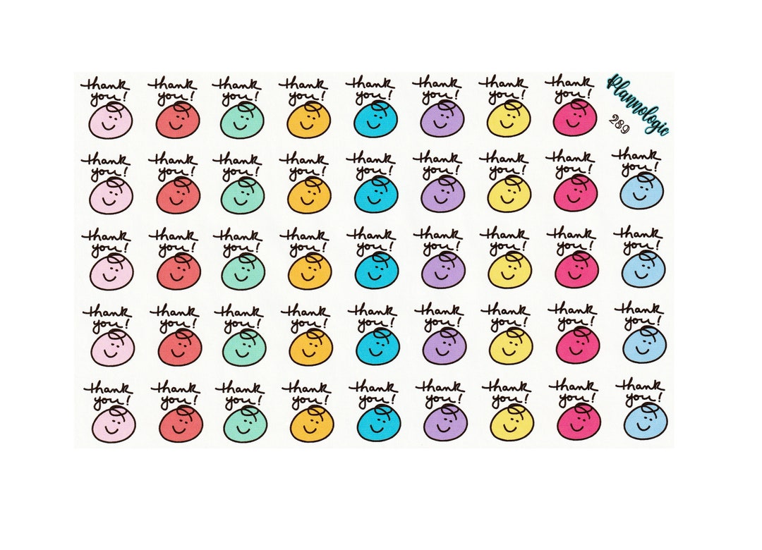 Thank You Stickers - Smiley Face - Etsy