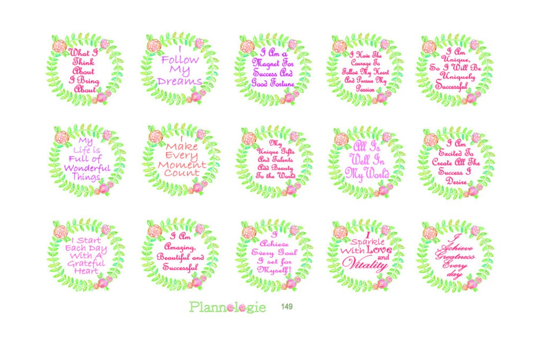 Affirmation Stickers - Motivational - Positive - Happy - Etsy