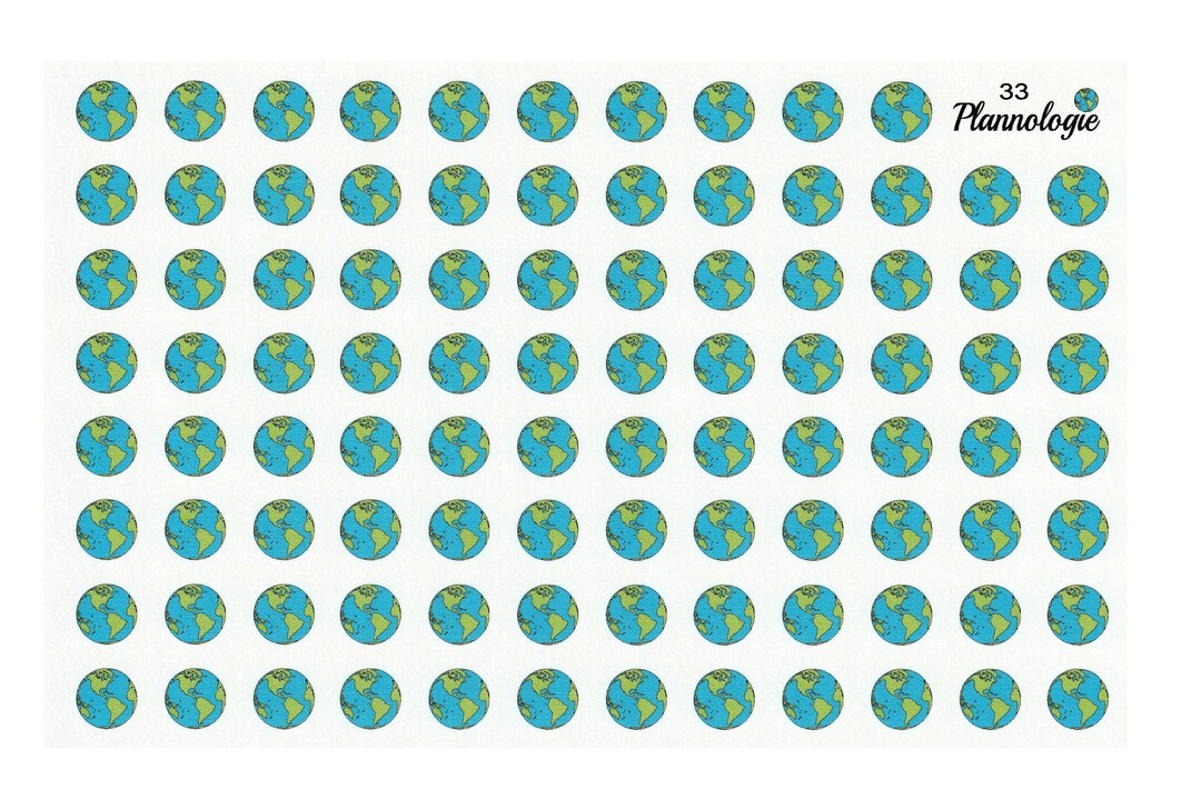 Earth Icon Planner Stickers - Earth Day Stickers - Travel Stickers ...