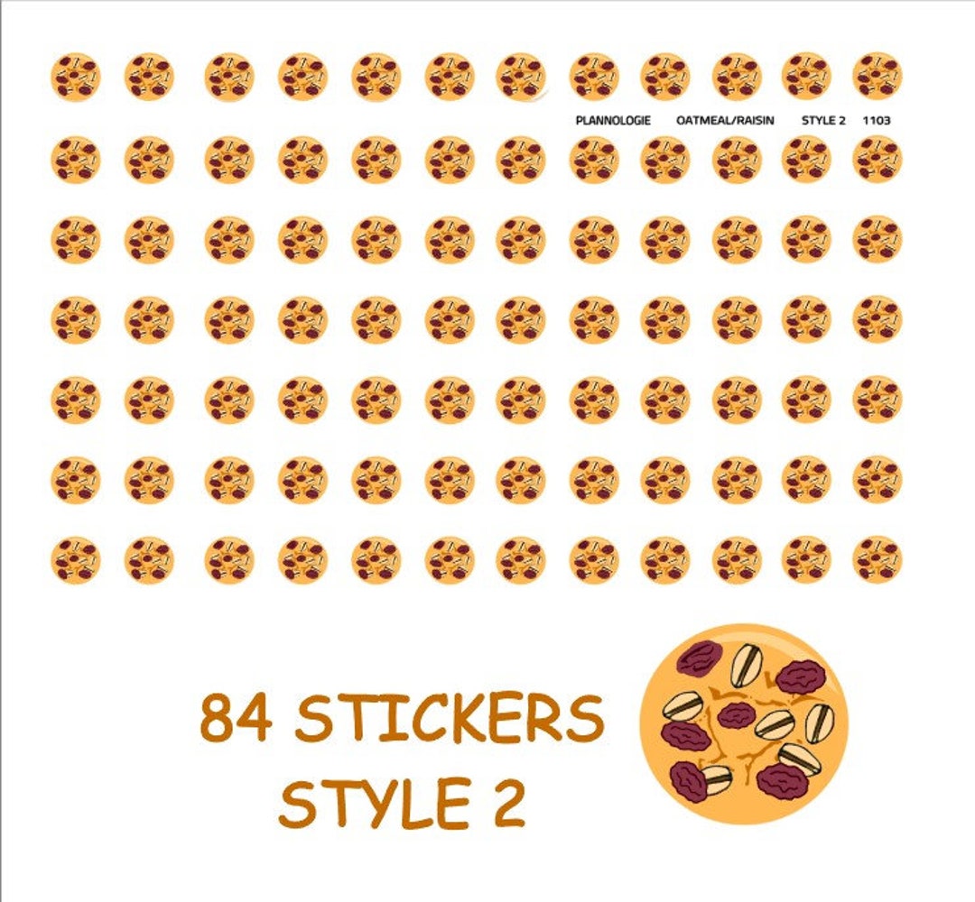 Oatmeal Raisin Cookie Stickers - Etsy