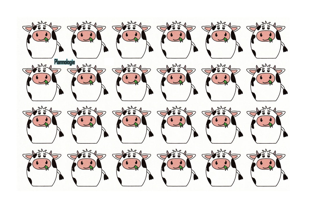 24 Cow Labels - Farm Animal - Functional Stickers - Gift for Cow Lovers ...
