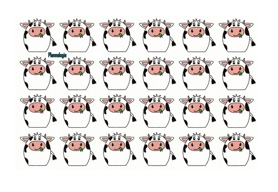 24 Cow Labels Farm Animal Functional Stickers Gift for - Etsy
