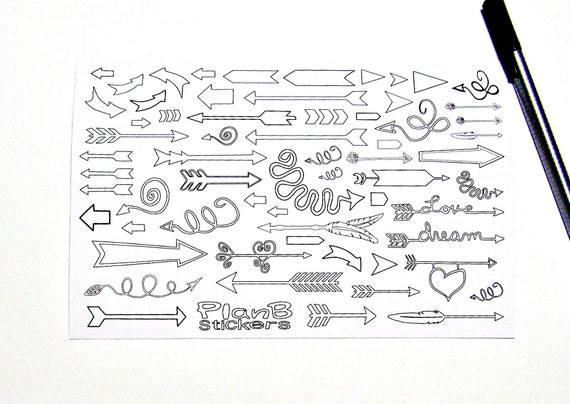 Arrow Planner Stickers Decorative Functional Flags | Etsy