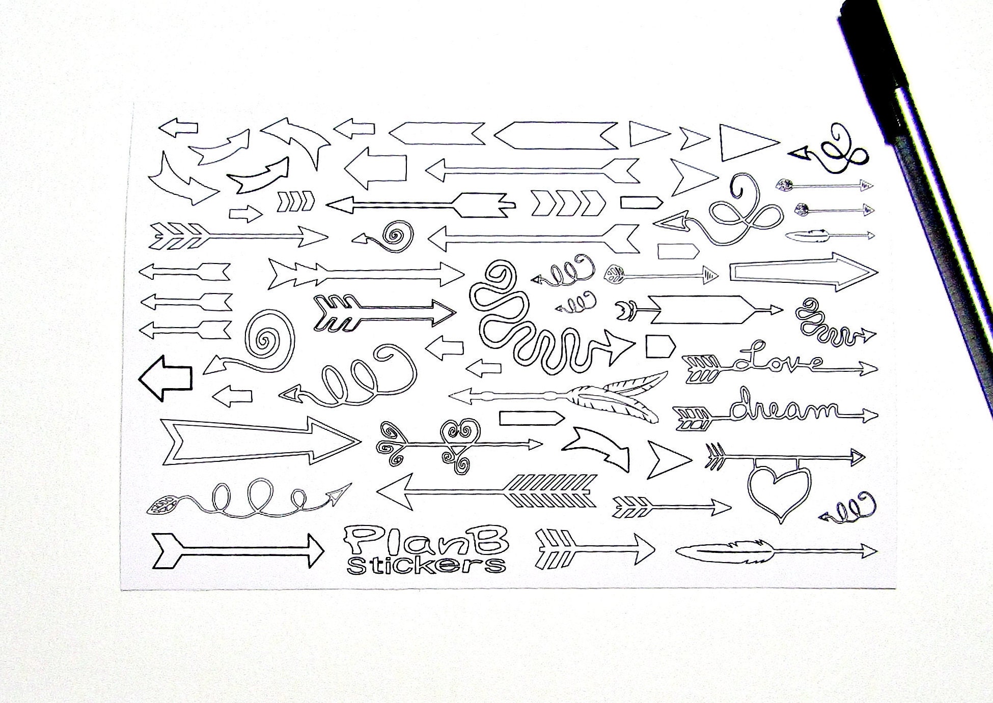 Arrow Planner Stickers Decorative Functional Flags - Etsy