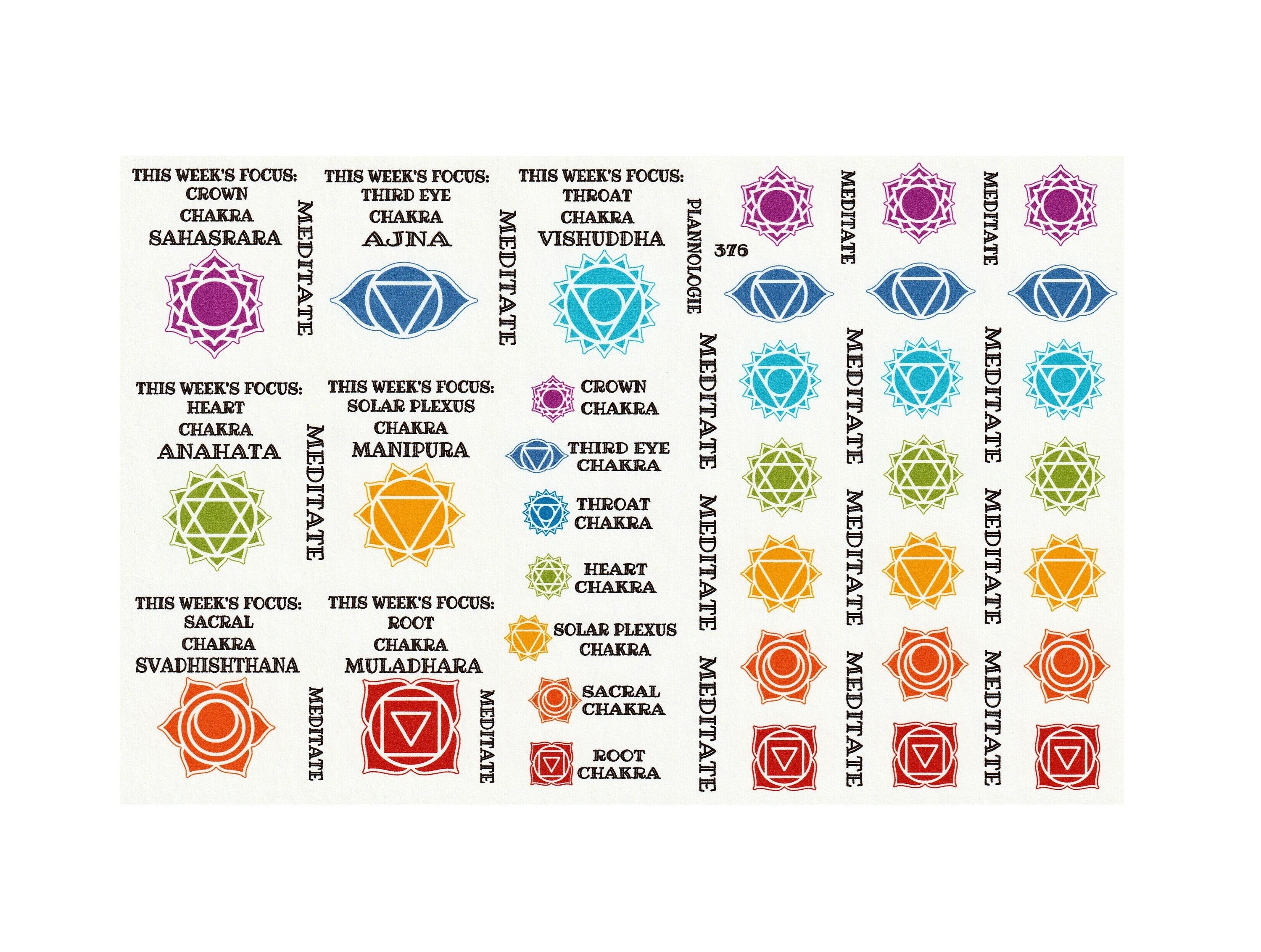 CHAKRA Stickers Planner Stickers Journal Stickers - Etsy