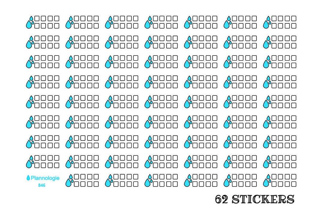 Hydrate Water Tracker Planner Stickers - Water Tracker Stickers - - Etsy