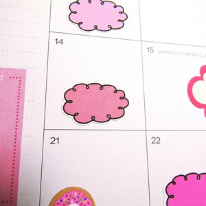 Pink & Purple Doodle Cloud Planner Stickers, Calendar Stickers, Cloud ...