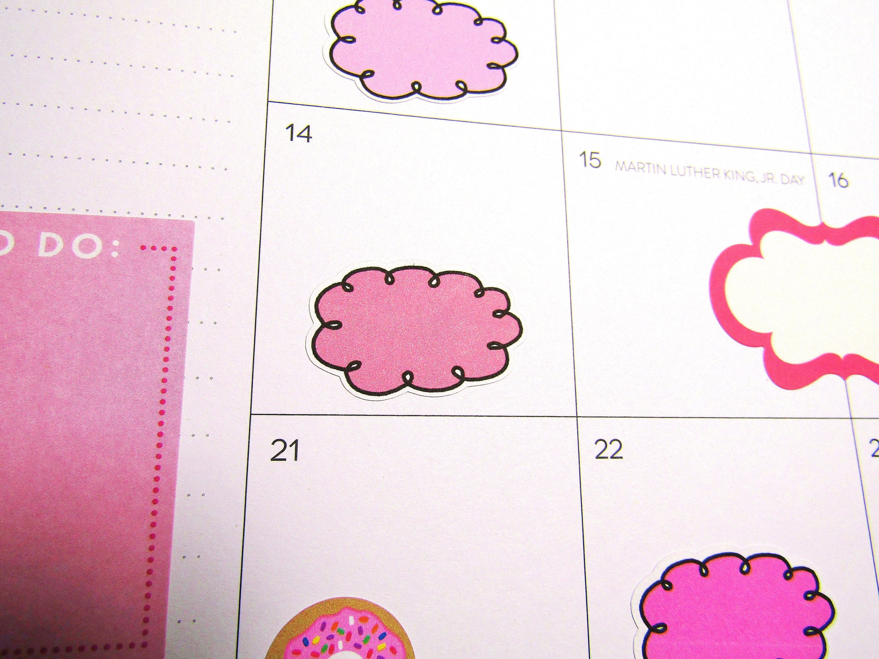 Pink & Purple Doodle Cloud Planner Stickers Calendar - Etsy