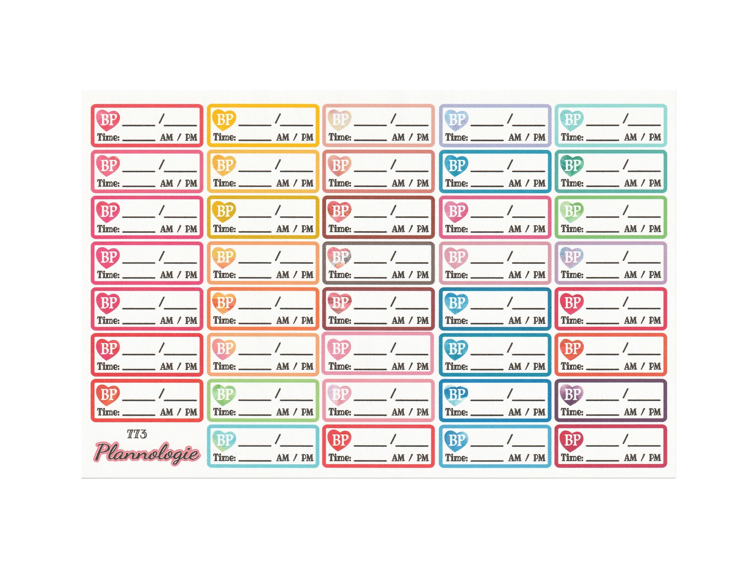 Blood Pressure Stickers Planner Stickers Reminder Health - Etsy