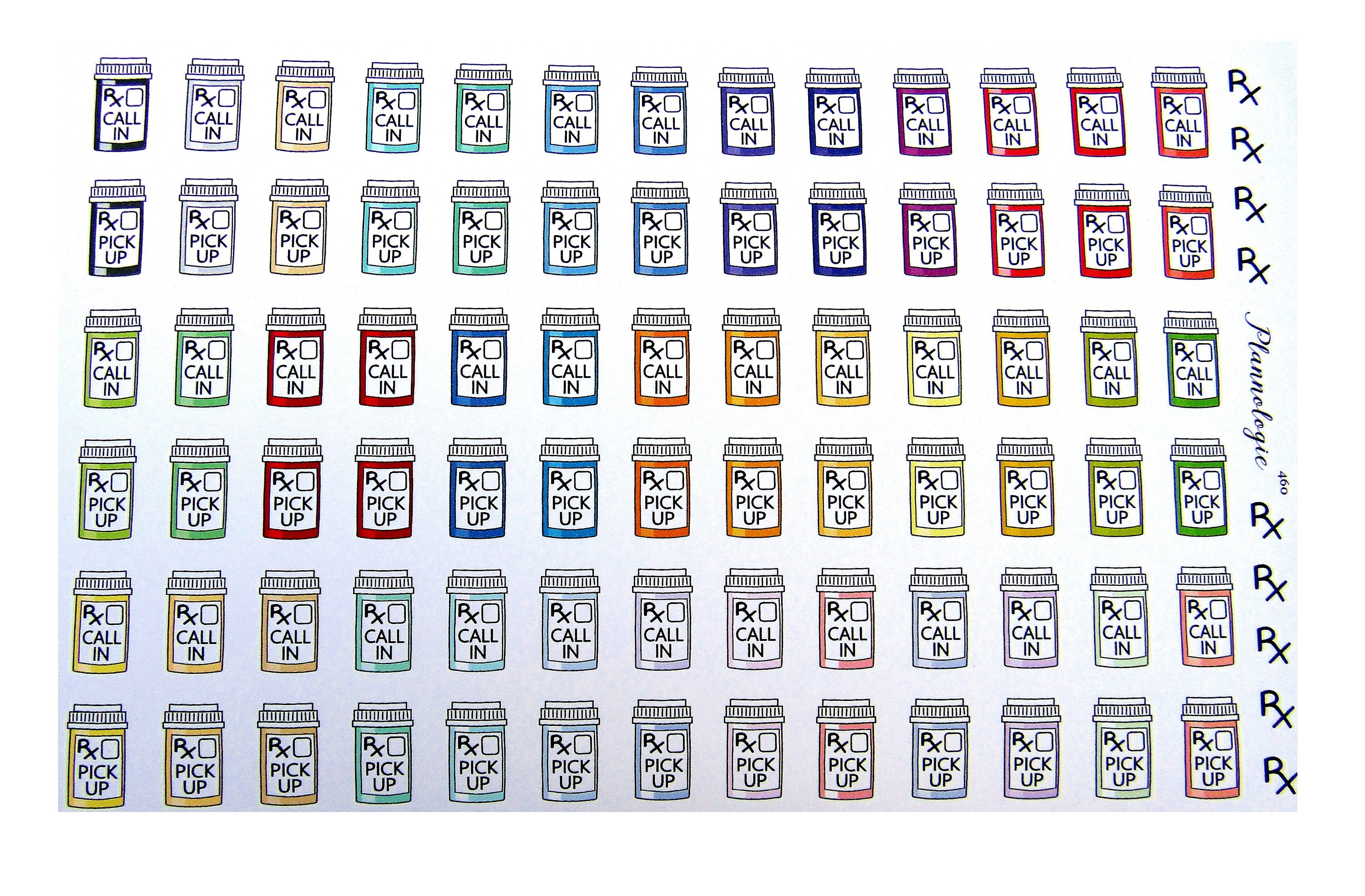 Medication Prescription Planner Stickers RX Refill Reminder | Etsy
