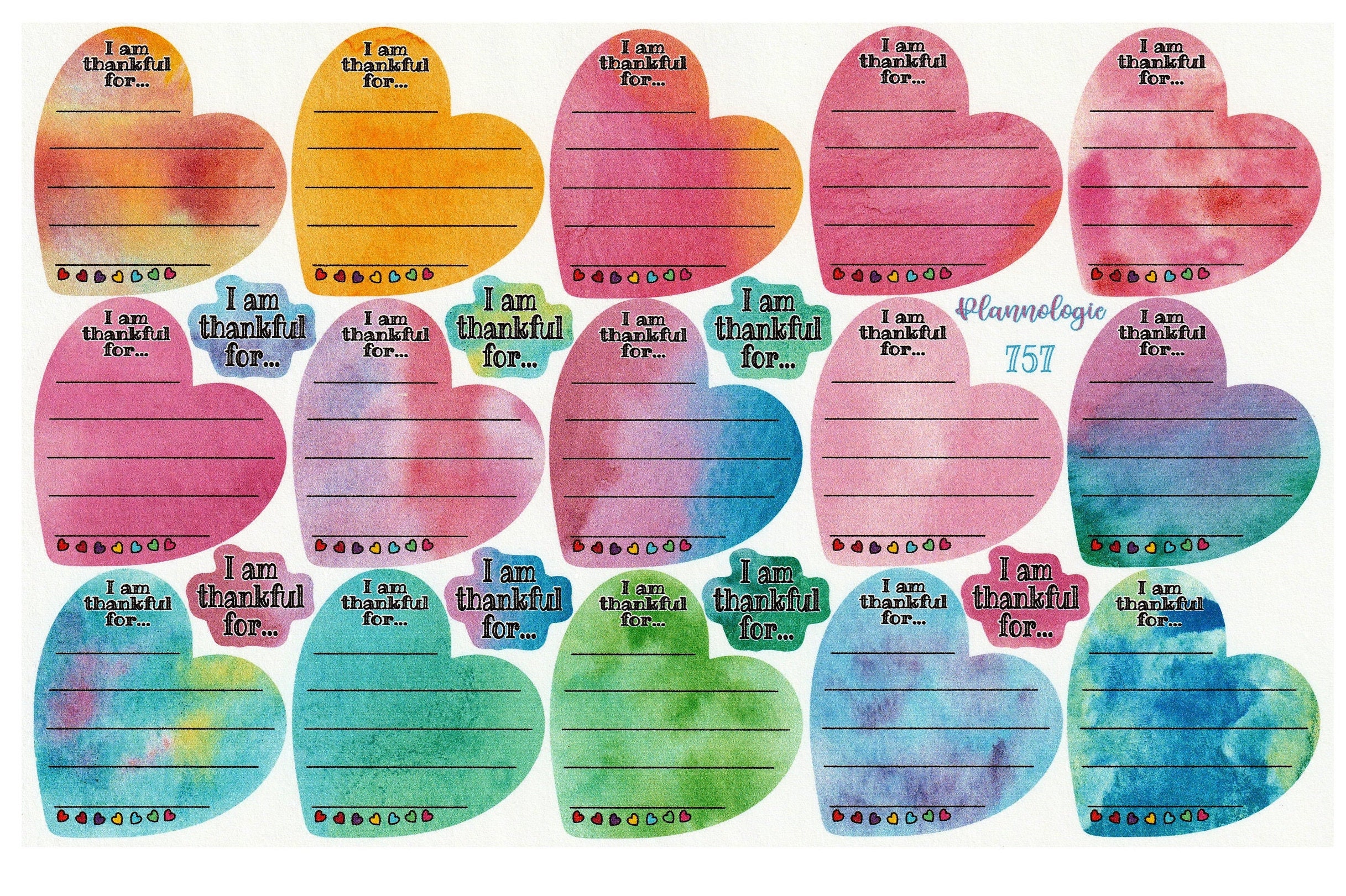 Gratitude Stickers I Am Thankful Stickers Journal Stickers | Etsy