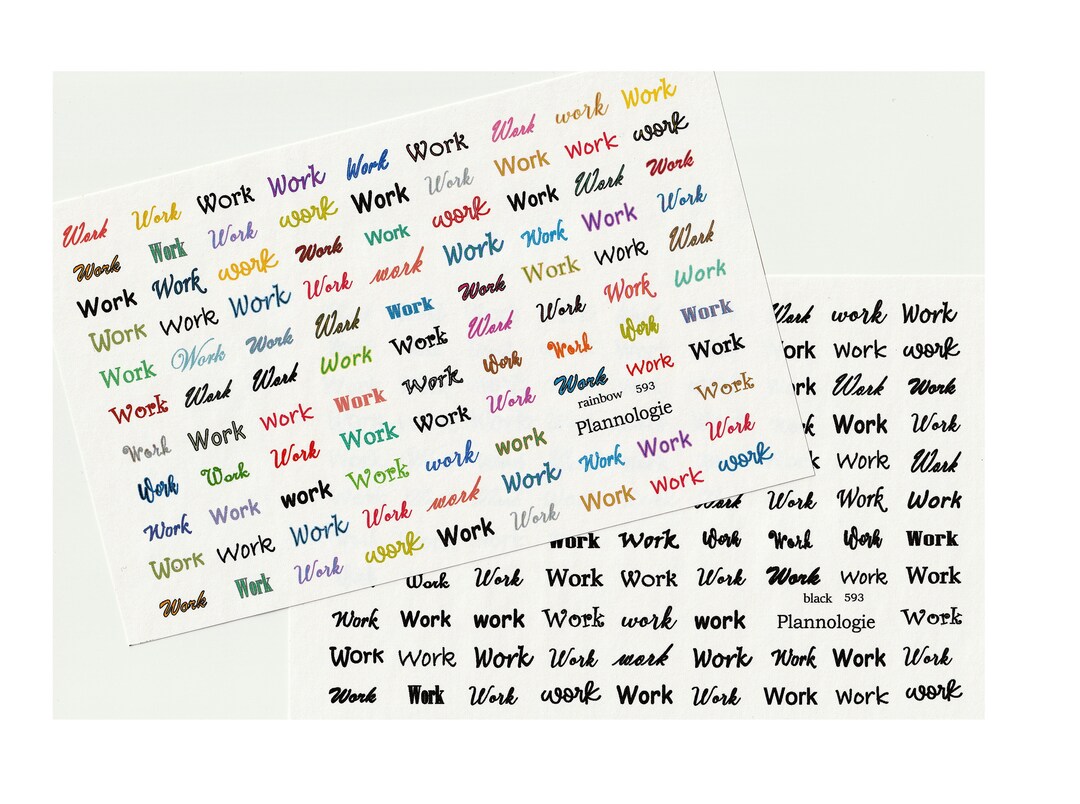 Work Stickers Planner Stickers - Script Stickers - Fits Erin Condren ...