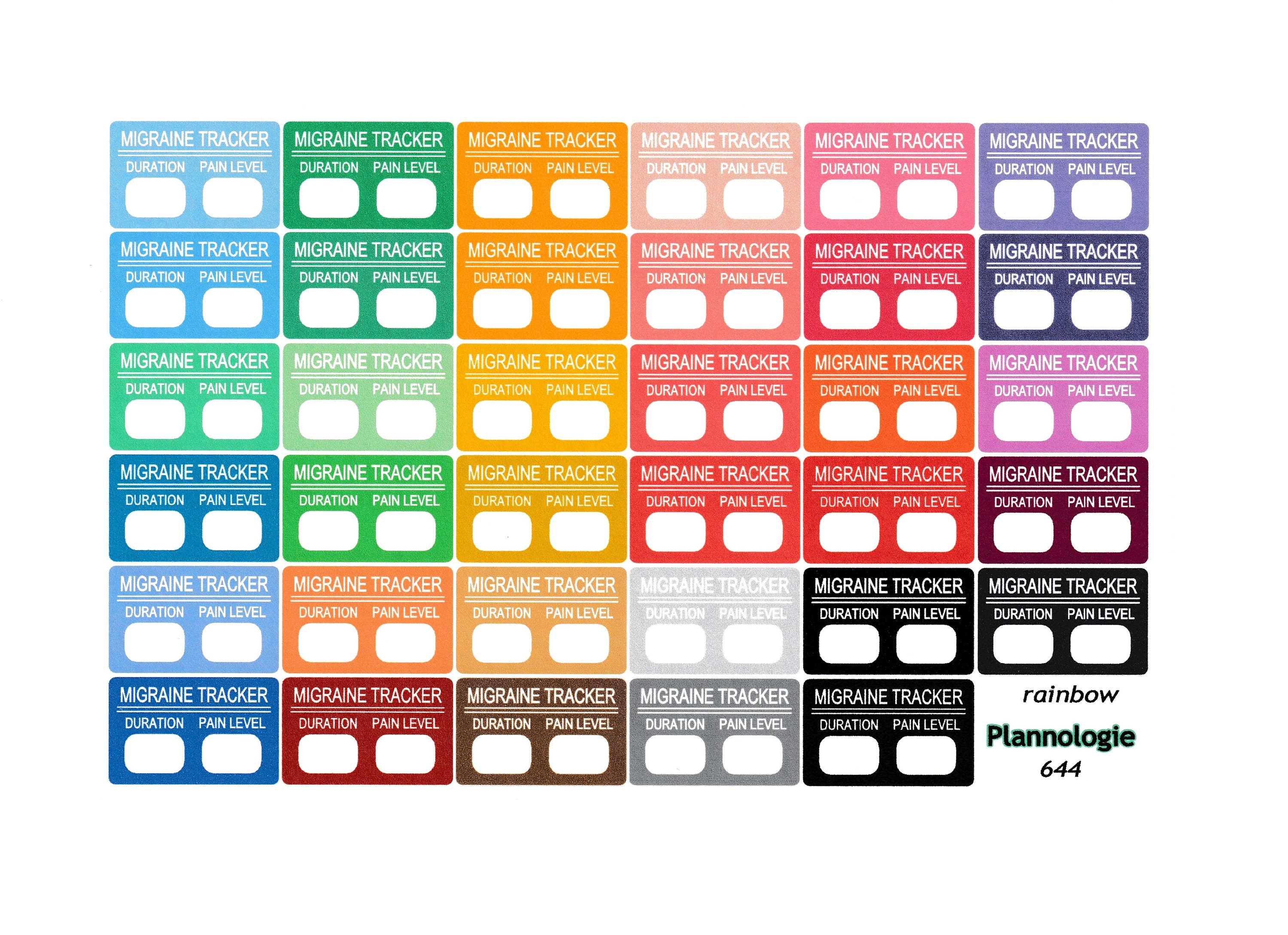 Migraine Tracker Planner Stickers Headache Tracker | Etsy