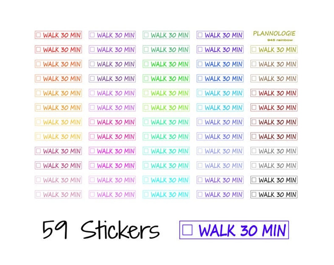 Walk Stickers - Planner Stickers - Workout Stickers - Etsy