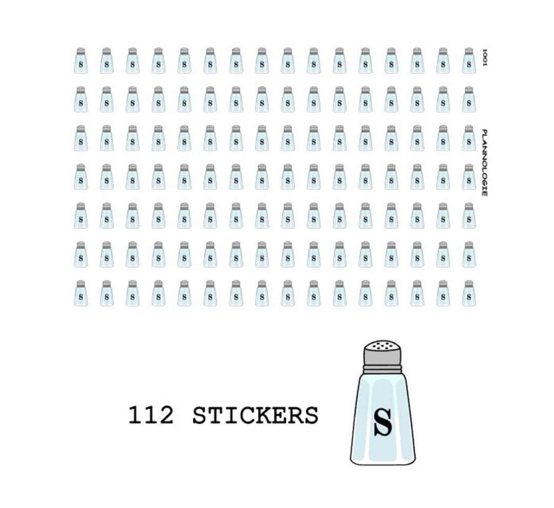 Mini Salt Shaker Icon Stickers - Seasoning Stickers - Food Stickers ...