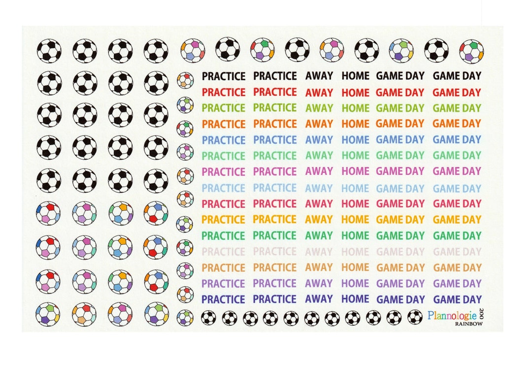 Soccer Practice & Game Time Reminder Planner Stickers - Etsy