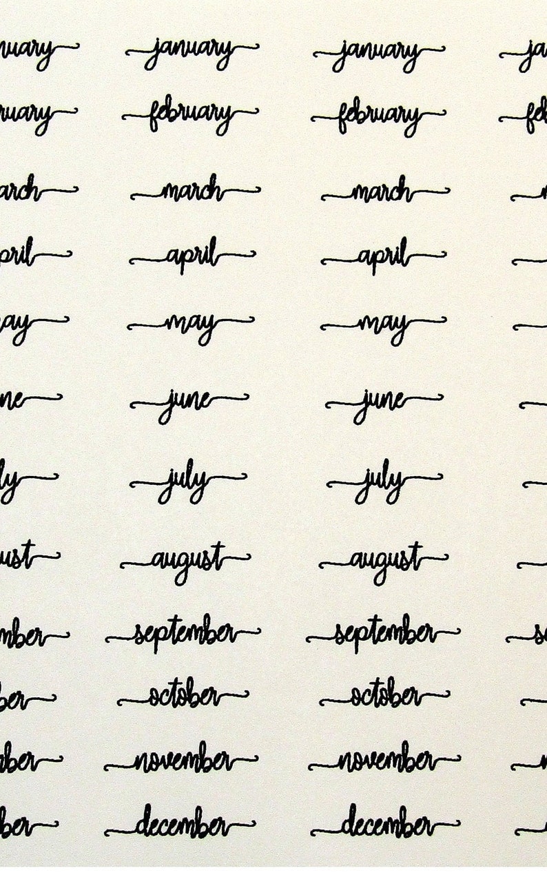 Months of the Year Planner Stickers Monthly Planner Stickers | Etsy