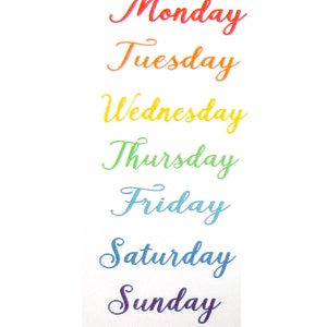Days of the Week Script Planner Stickers - Etsy