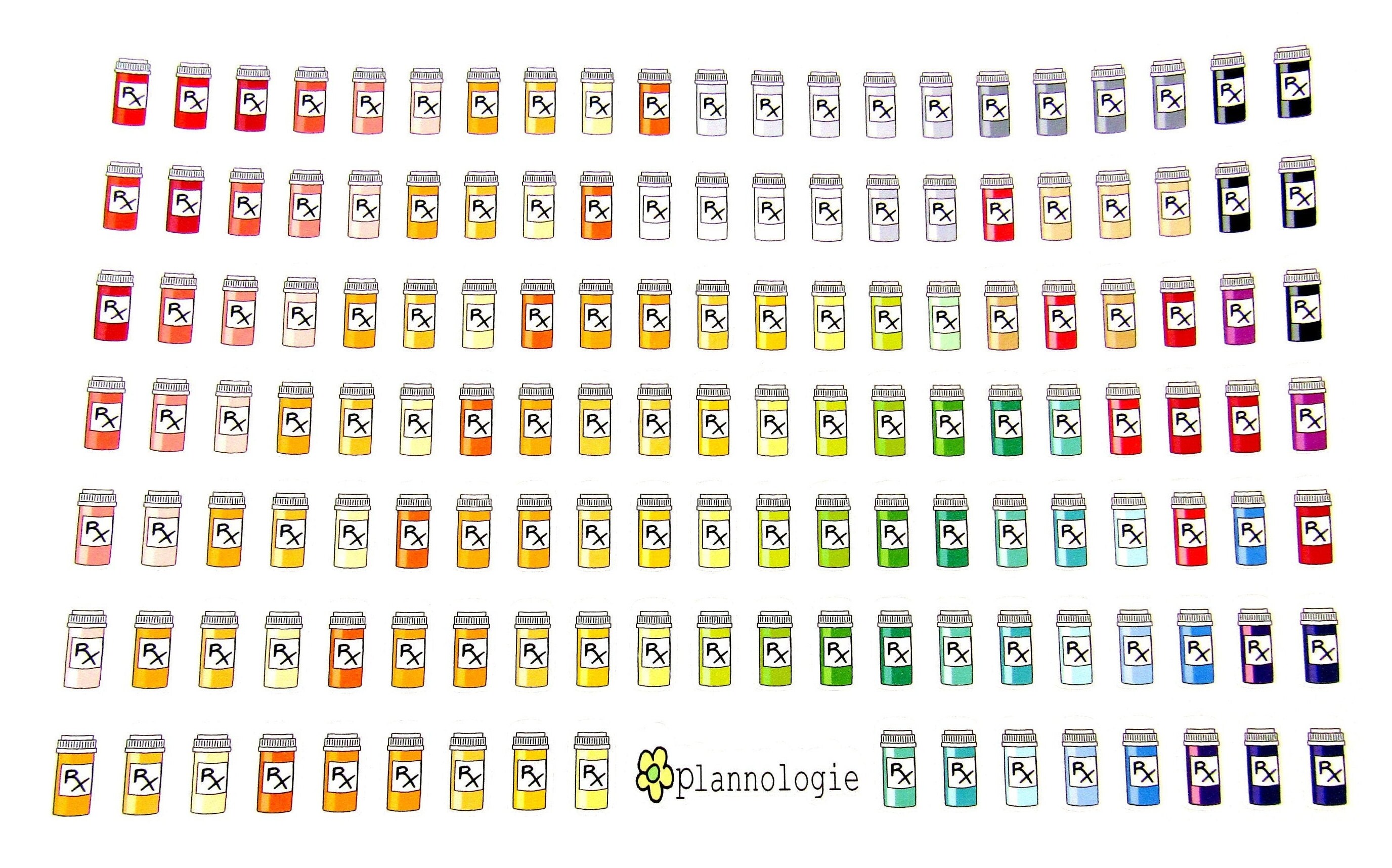 Prescription Bottle Planner Stickers RX Refill Reminder RX | Etsy