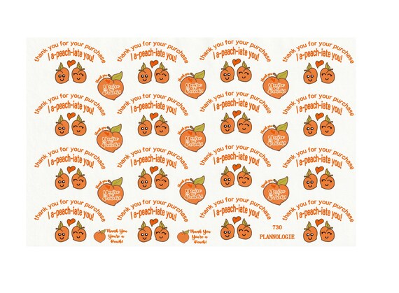 Thank You Stickers I A-PEACH-IATE YOU Planner Stickers - Etsy