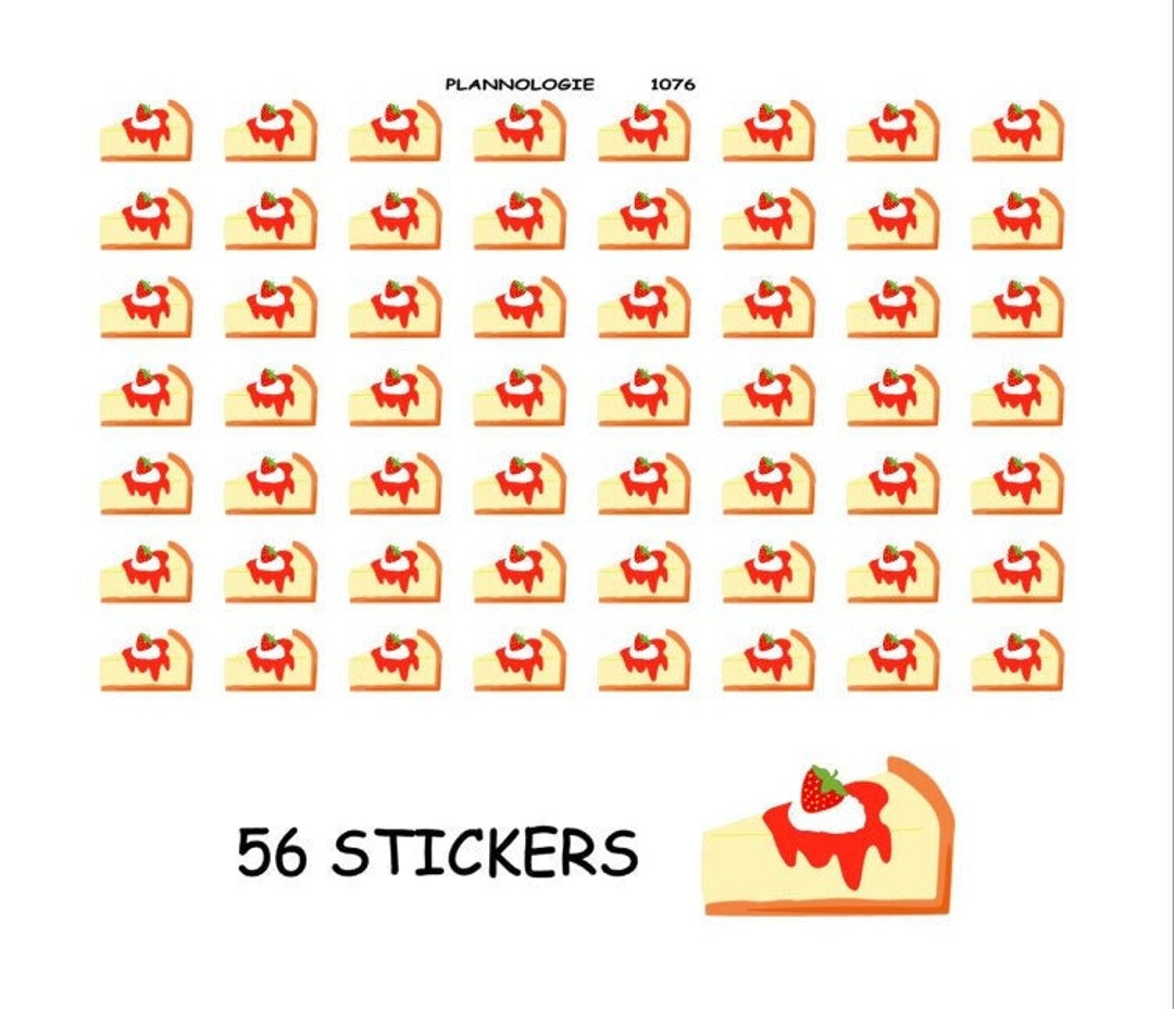 Strawberry Cheesecake Stickers - Dessert Stickers - Food Stickers - Etsy