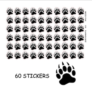 Bear Paw Stickers - Grizzly Paw Print Stickers - Planner Stickers - Etsy
