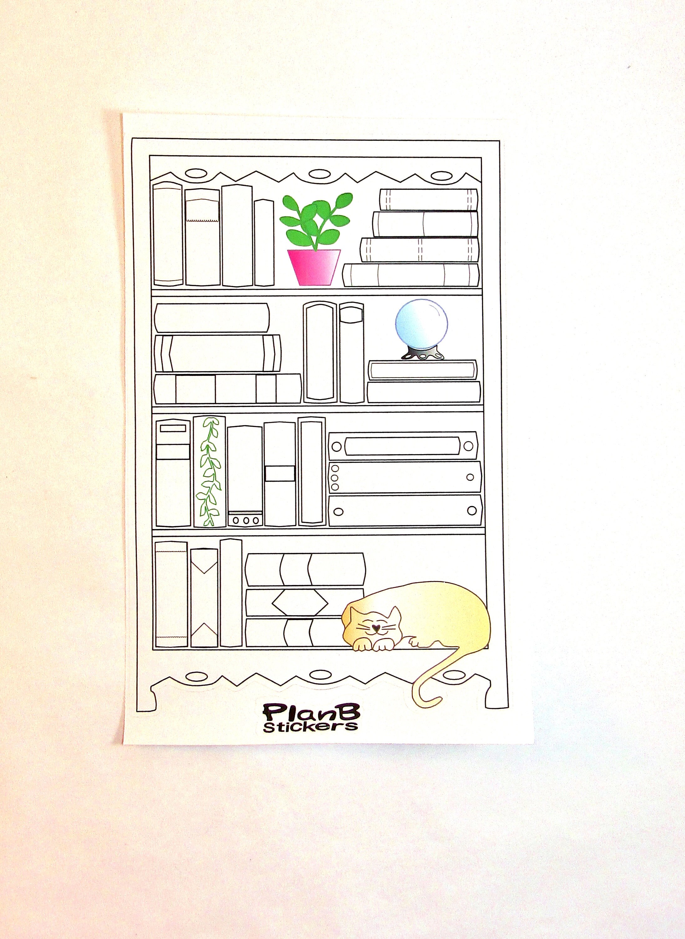 Large Bookcase Journal Planner Sticker | Etsy