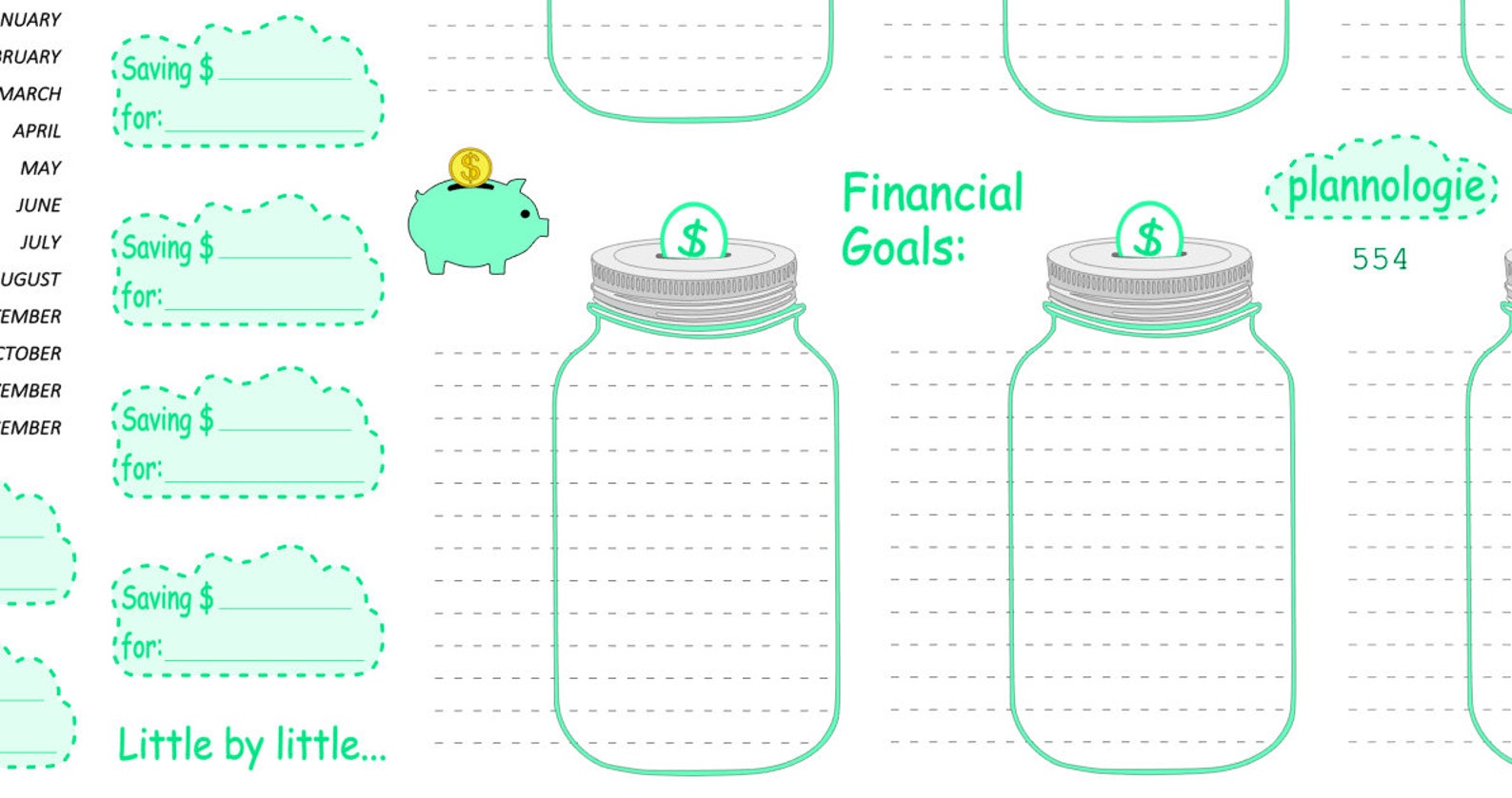 Savings Goal Planner Stickers Savings Challenge Savings Jar - Etsy