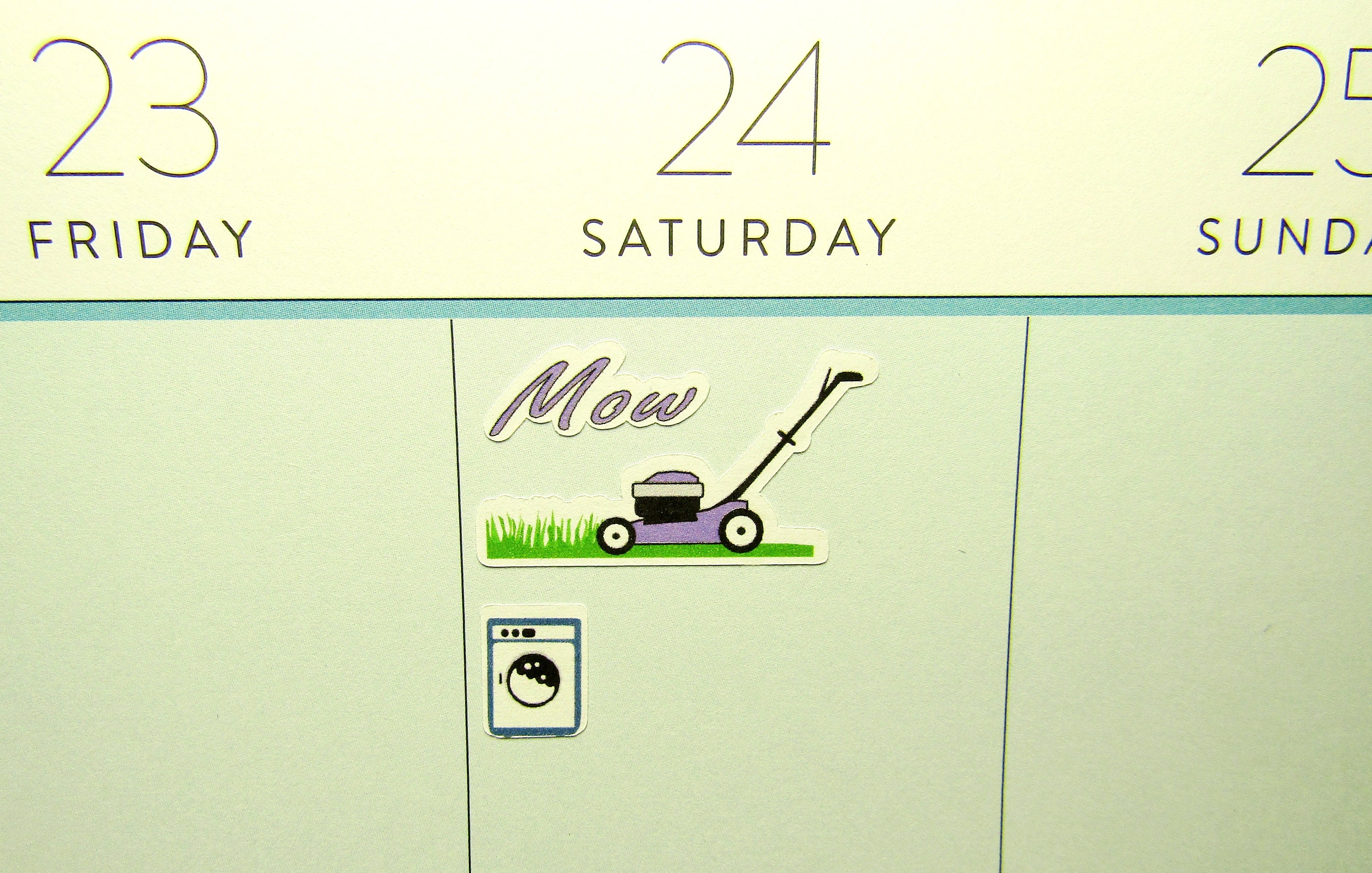 Lawnmower Planner Stickers Cut Grass Mow the Lawn | Etsy