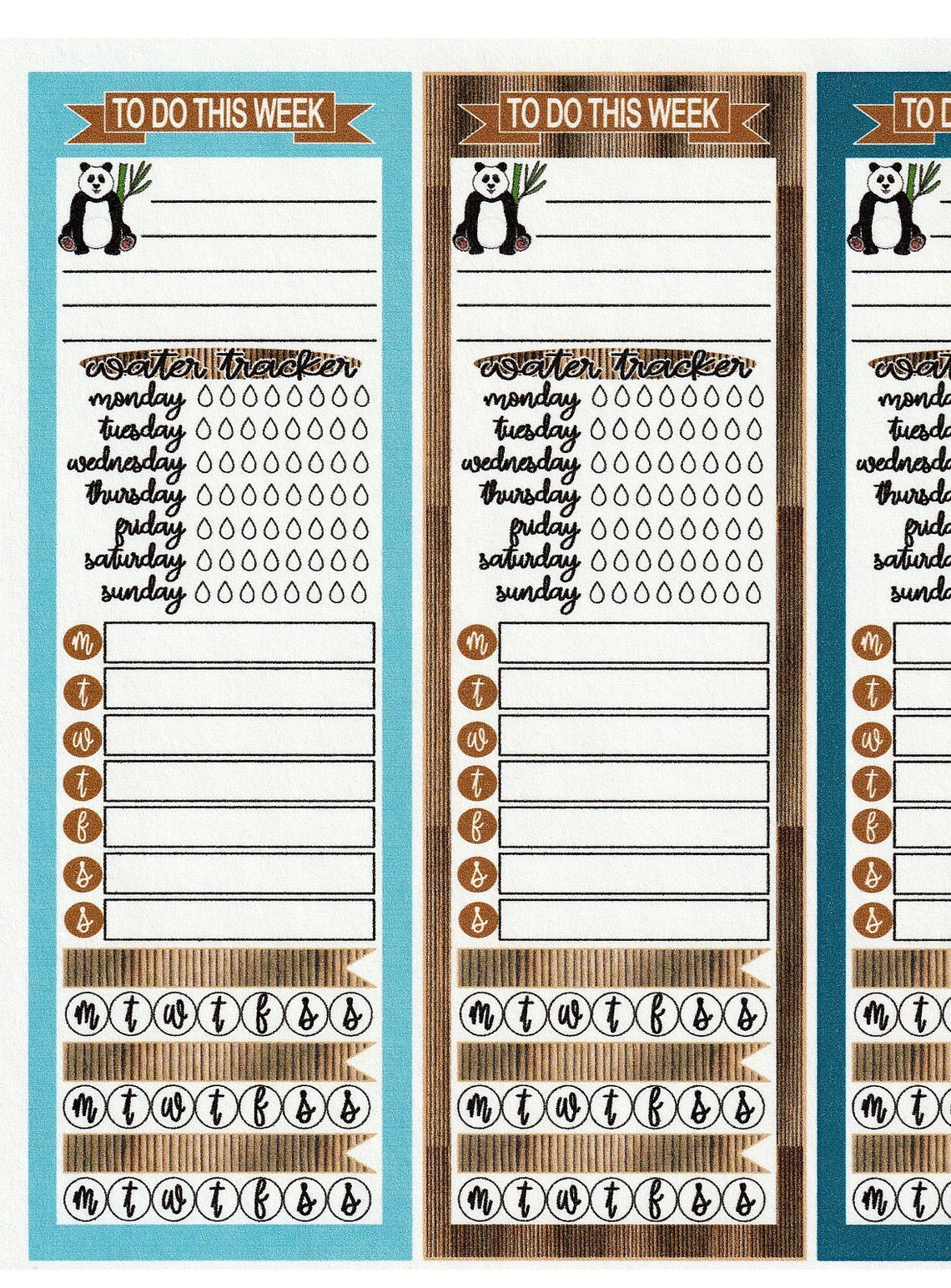 Panda Weekly Plan Sidebar Planner Stickers Weekly Tracker - Etsy
