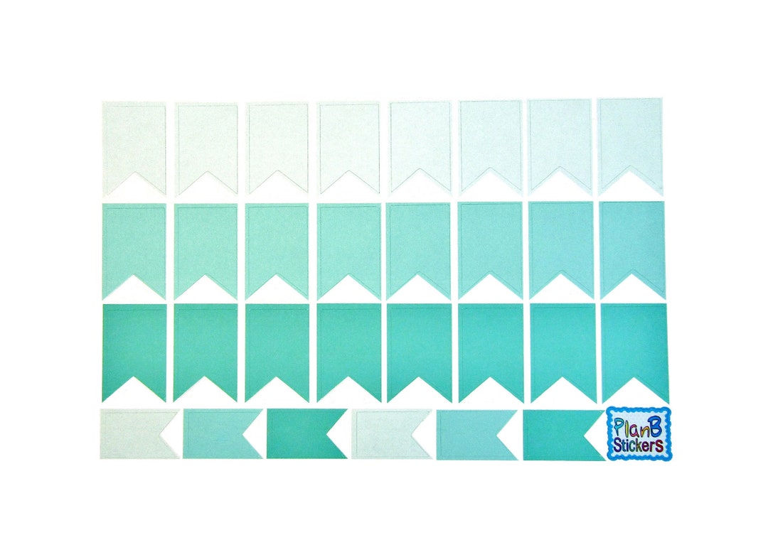 Shades of Teal Planner Flags - Functional Planner Stickers - Etsy