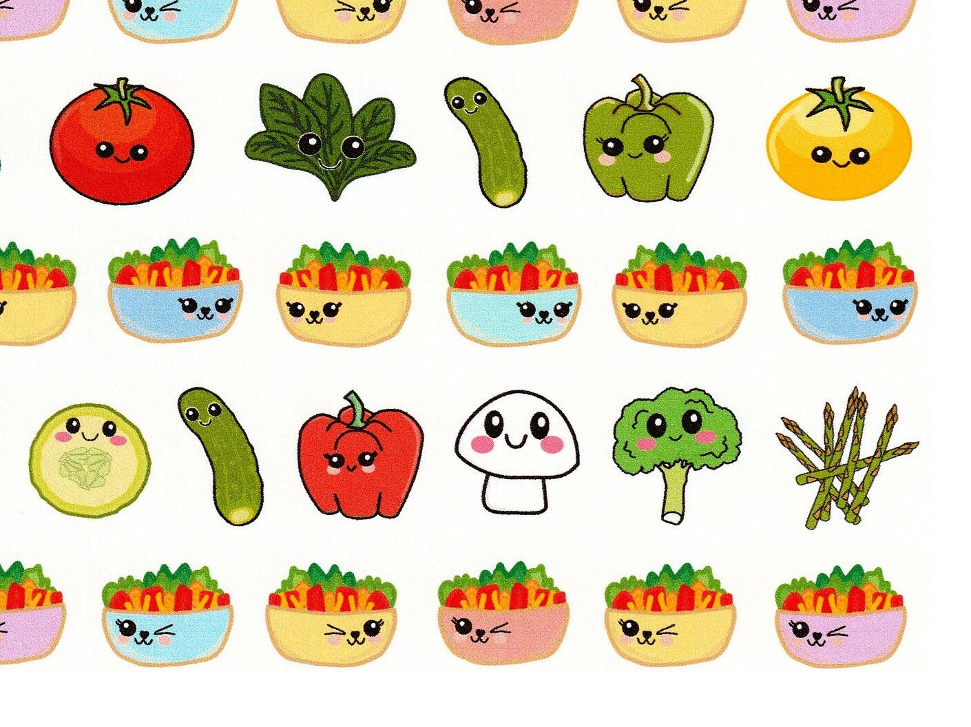 Mini Salad and Veggies Planner Stickers - Etsy