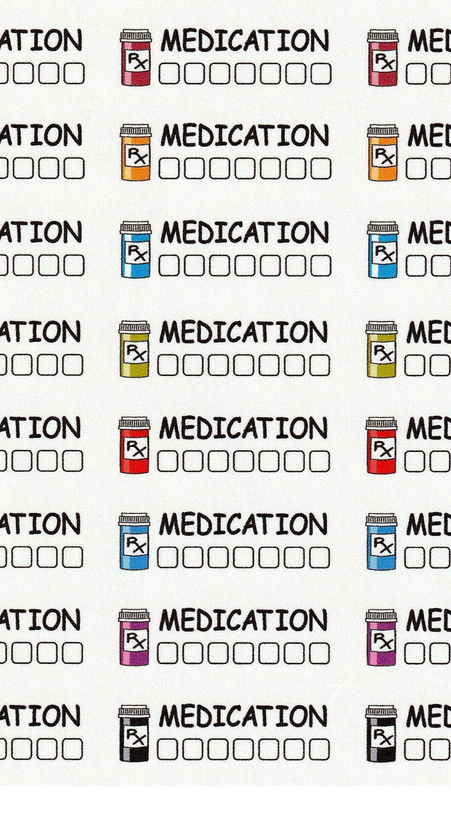 Weekly Medication Checklist Planner Stickers Rx Reminder | Etsy