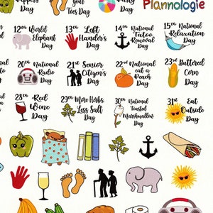 AUGUST Wacky Holidays Planner Stickers - Calendar Stickers - Celebrate ...