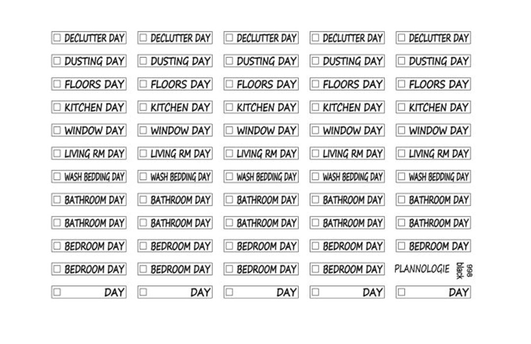 CLEANING Day Checkbox Planner Stickers - Declutter Stickers - Cleaning ...