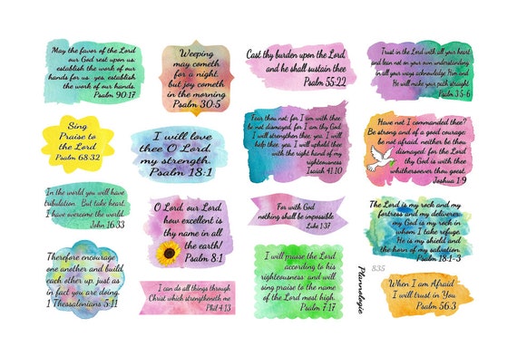 Bible Quotes Stickers Faith Stickers Planner Stickers | Etsy