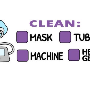 CPAP CLEAN Reminder Stickers - Sleep Apnea - Breathing Treatments ...