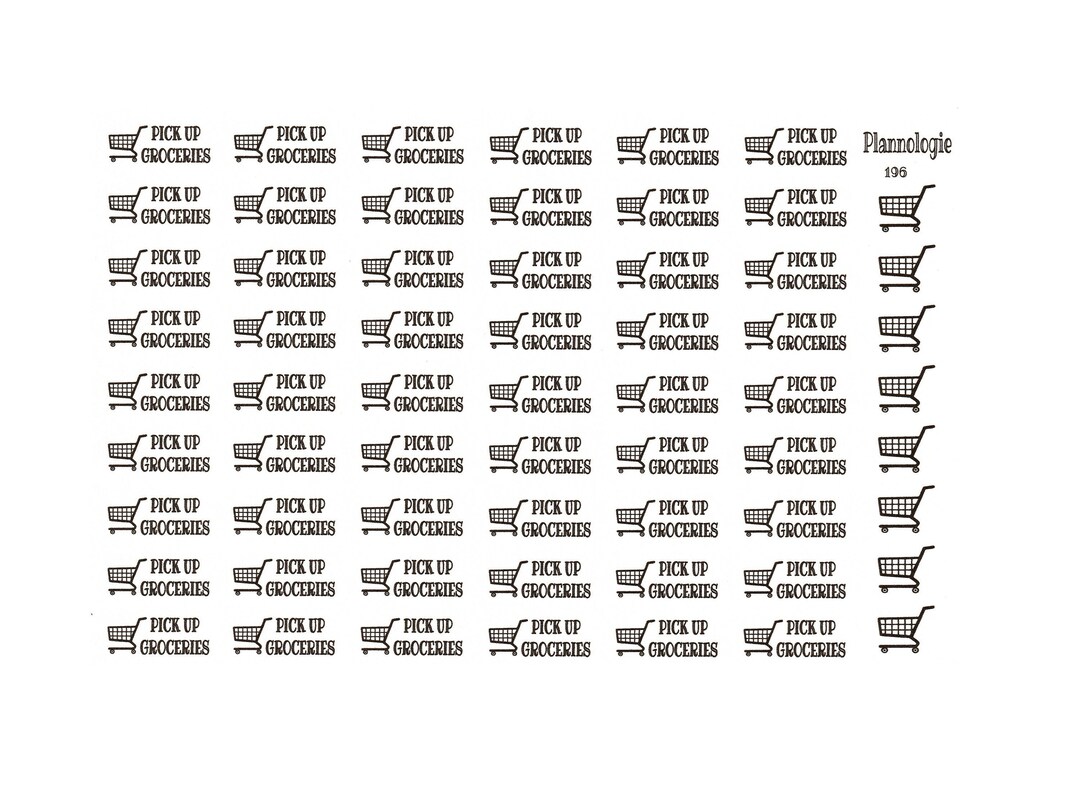 PICK UP GROCERIES Shopping Cart Stickers - Shopping Stickers - Order ...