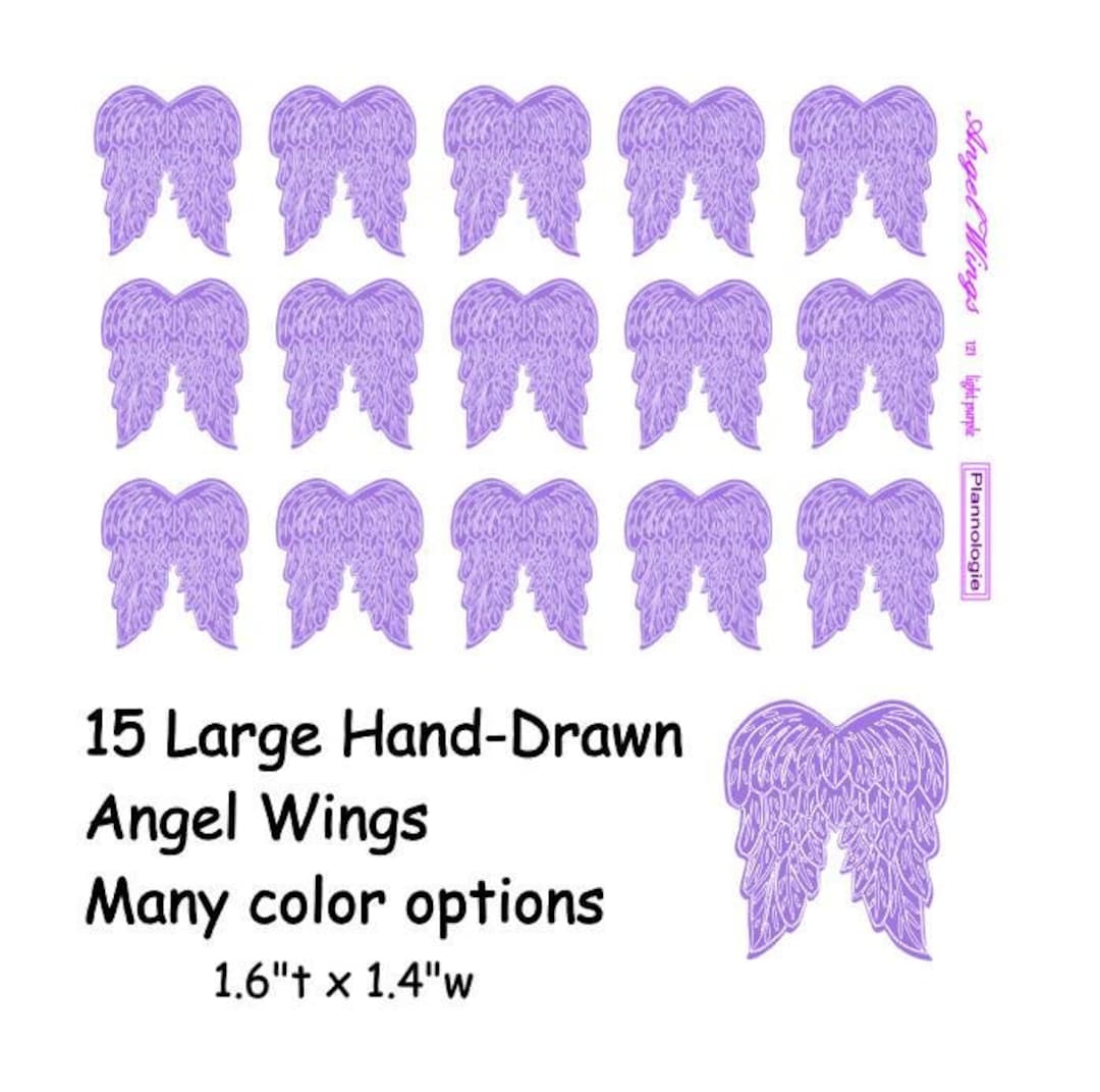 Angel Wings Stickers, Planner Stickers, BUJO Stickers, Wing Stickers - Etsy