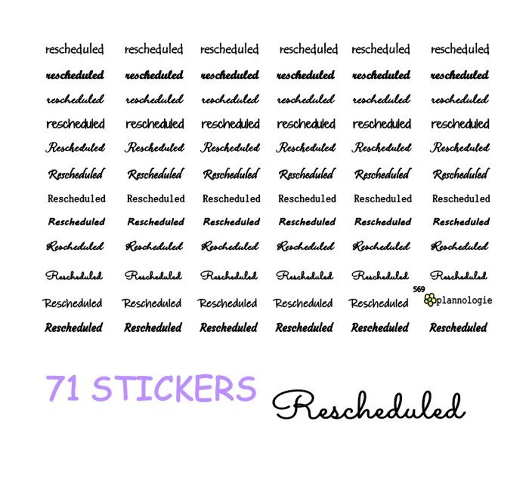 RESCHEDULED Script Planner Stickers - Etsy