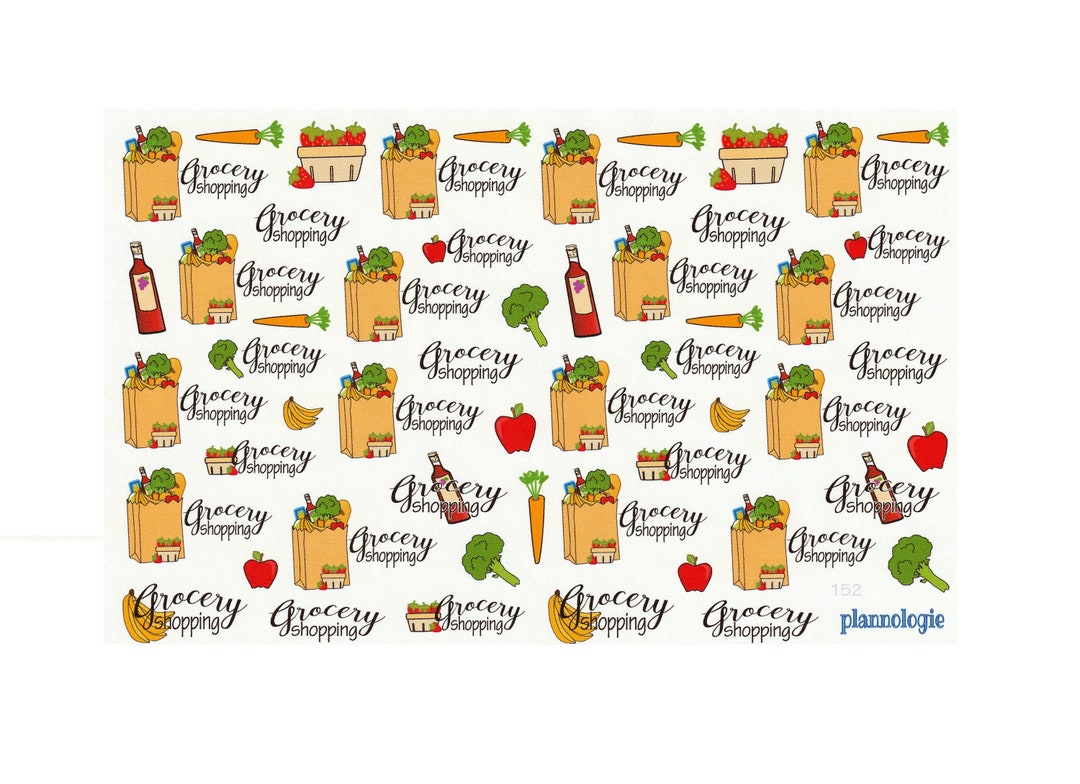 Grocery Shopping Planner Stickers - Etsy